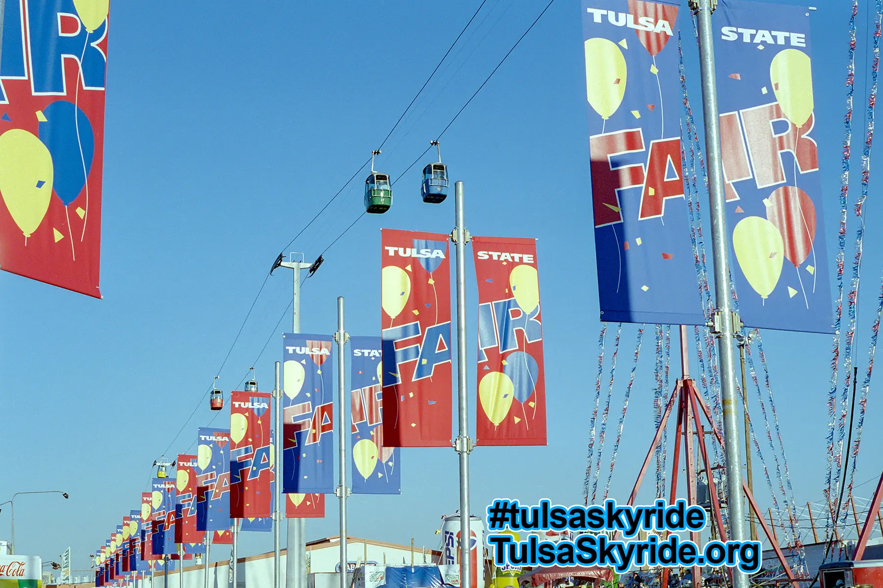Bell’s Amusement Park’s Von Roll skyride towers above the 1995 Tulsa ...